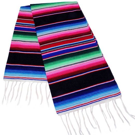 Black Serape 2' x 5' | Fiesta Party Supplies