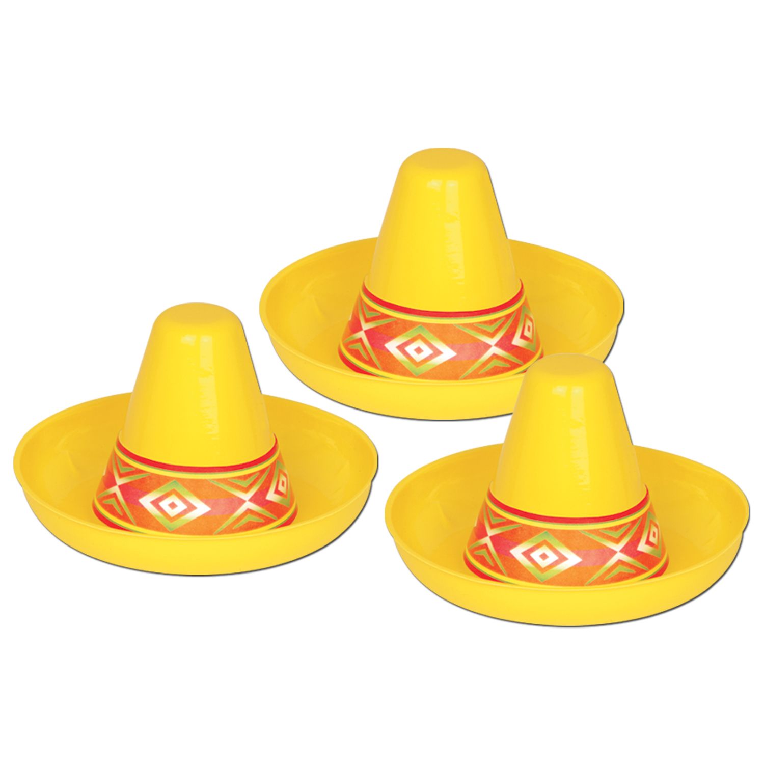 Miniature Yellow Plastic Sombrero | Fiesta Party Supplies