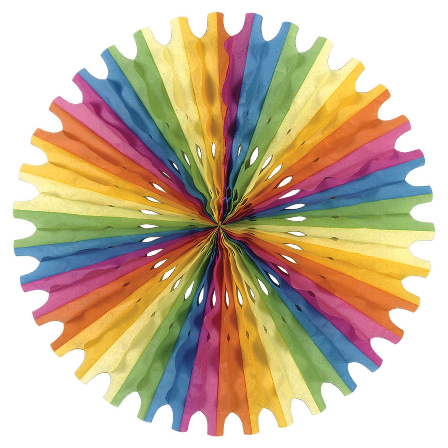 Multicolor Tissue Fan | Fiesta Party Supplies