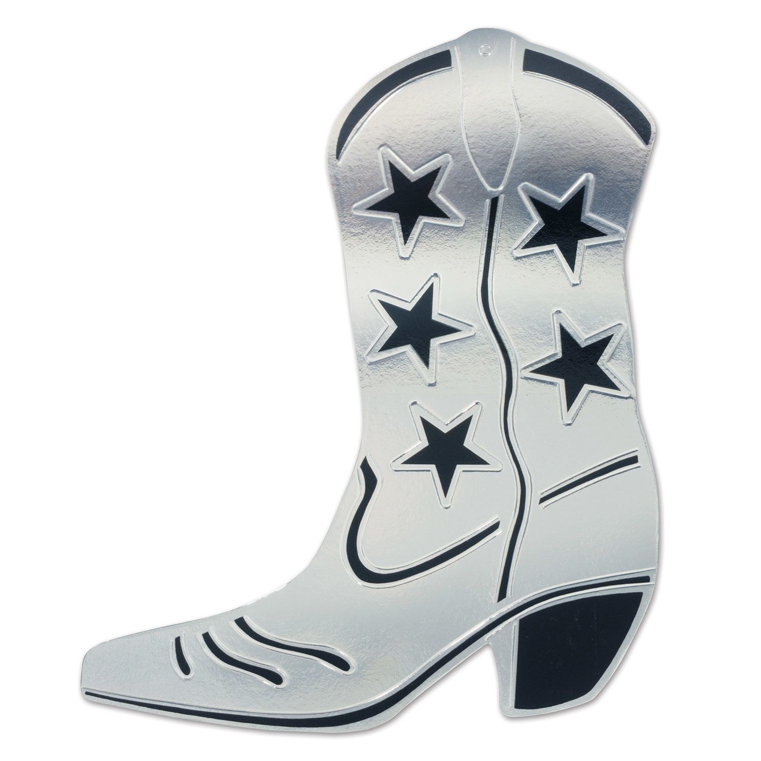Silver Foil Cowboy Boot Cutout | Fiesta Party Supplies