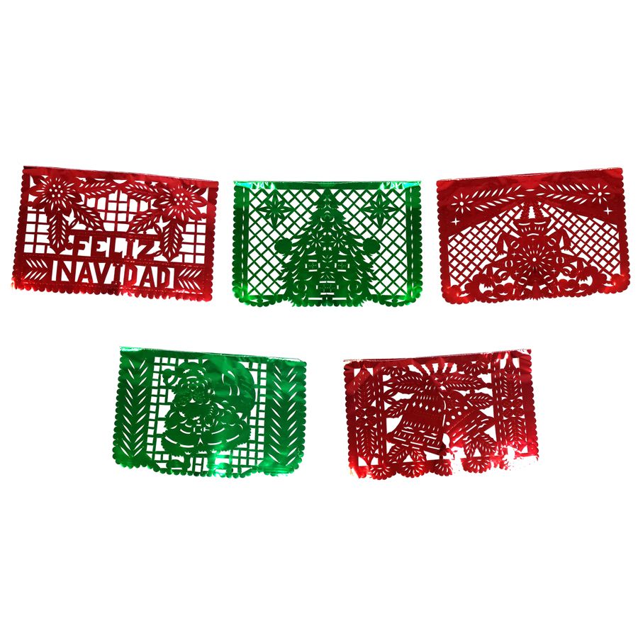 Feliz Navidad Metallic Picado Banner | Fiesta Party Supplies