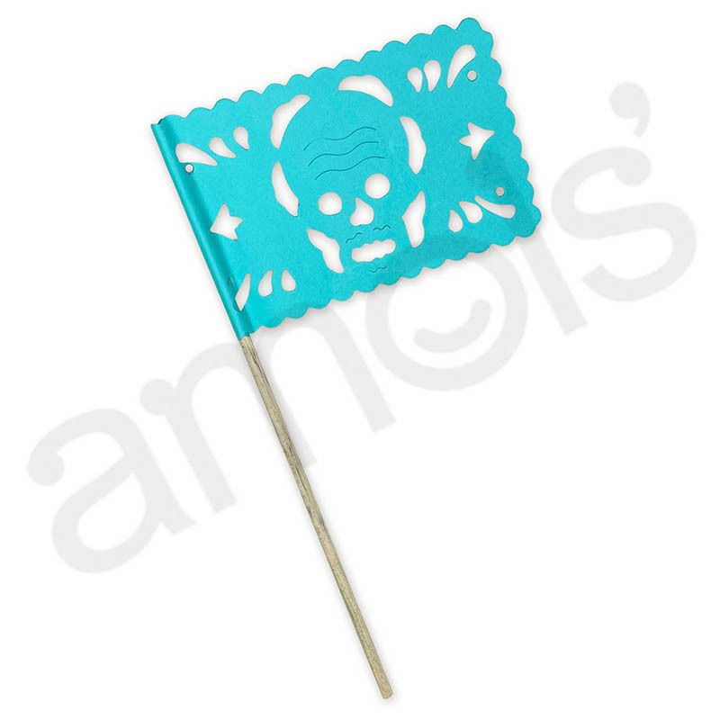 Turquoise Sugar Skull Flag | Fiesta Party Supplies