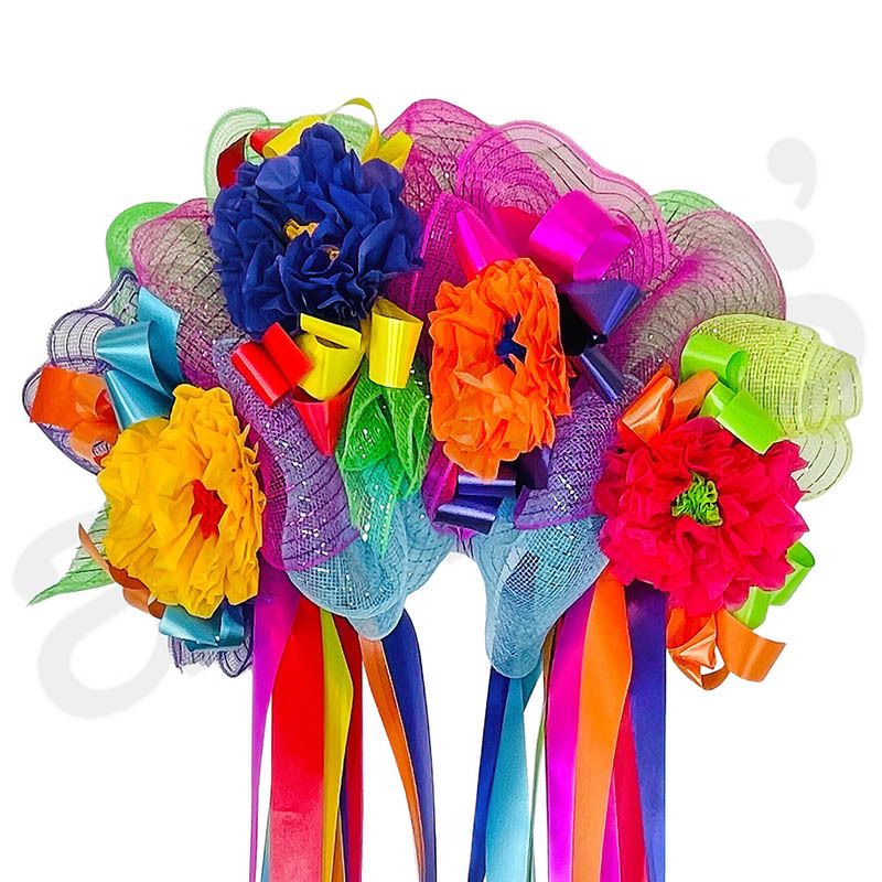 23" Flower Drape with Ribbons | Fiesta Party Supplies
