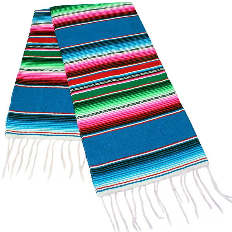 6.75' x 5' Serape Turquoise | Fiesta Party Supplies