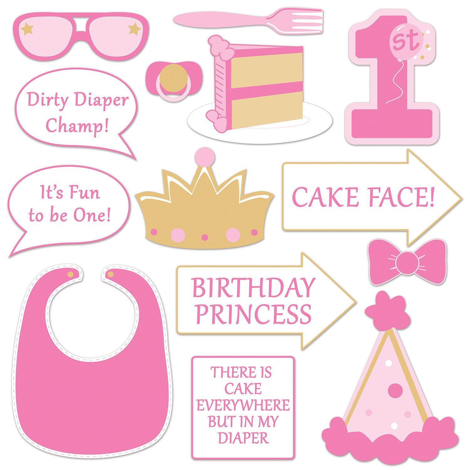1st Birthday Girl Fun Signs | Fiesta Party Supplies
