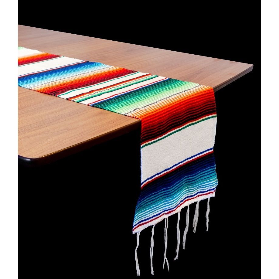White Serape Table Runner | Fiesta Party Supplies